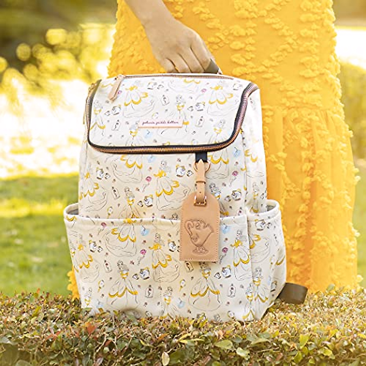 Petunia Pickle Bottom Method Backpack | Baby Backpack Diaper Bag | Stylish Backpack for Modern Parents | Disney's Beauty and The Beast | Whimsical Belle