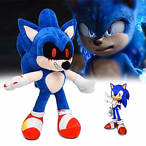 sh Toys 14.6 Inch Evil Dark Sonic.exe Plush Toy, Blood Dark Sonic Stuffed Plush Doll, Gift for Kid Adult and Game Sonic Fans (Sonic exe)