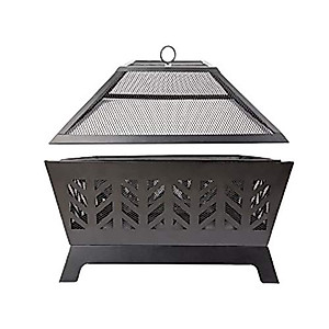 ZRSL Party Use Fire Pits, Stainless Steel Charcoal Grill, Fire Pits for Garden Chrome-Plated Iron Stove, Outdoor Fire Pits are Suitable for Garden Outdoor Gatherings. Seiko Build (Color : Black)