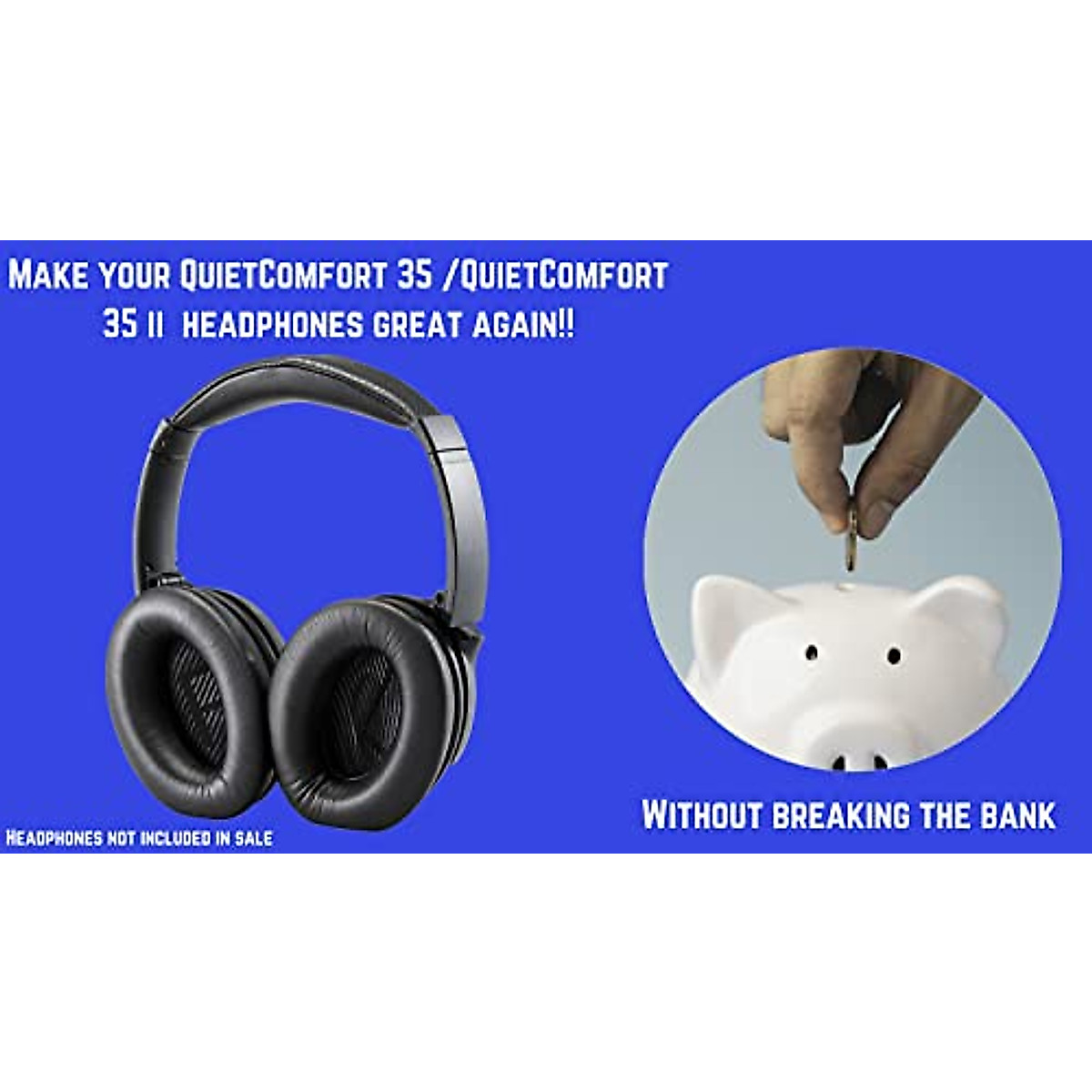 AHG Replacement QC35 Headband / QC35 ii Headband pad Cushion Cover. Compatible with Bose QuietComfort 35 Headphones (QC35) and Bose QuietComfort 35 ii Headphones (QC35 II) (Black)