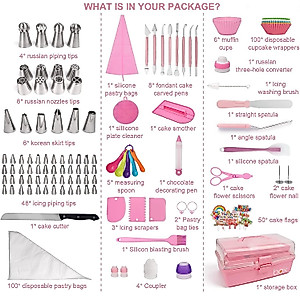 ARNISION 359PCs Cake Decorating Baking Supplies Kit, Baking Set with 66 Piping Tips, Icing Bags and Tips Set for Beginners,Baking Tools,Cupcake Decorating Kit