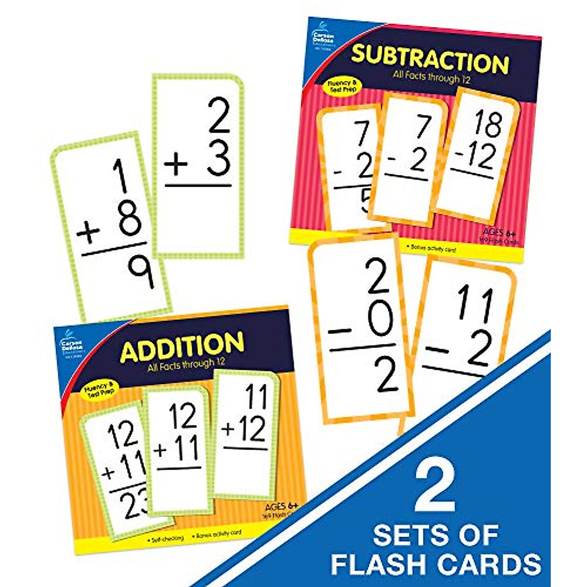 Carson Dellosa (CAS0P) First Grade Homeschool Kit for Kids – Elementary Math, Phonics, Sight Word Activities, Learn to Tell Time for Learn at Home (8pc) (145191)