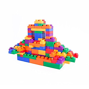 UNiPLAY UNiBOX Soft Building Blocks — Cognitive Development, Chewing Sensory, Toy Learning Stackable Blocks for Ages 3 Months and Up (126-Piece Set)
