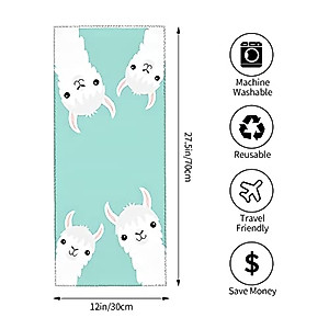 Two Llama Hand Towels Cartoon Cute Llama Alpaca Towel Multipurpose Soft Highly Absorbent Towels Hand Towels for Bathroom Hand Face Gym and Spa