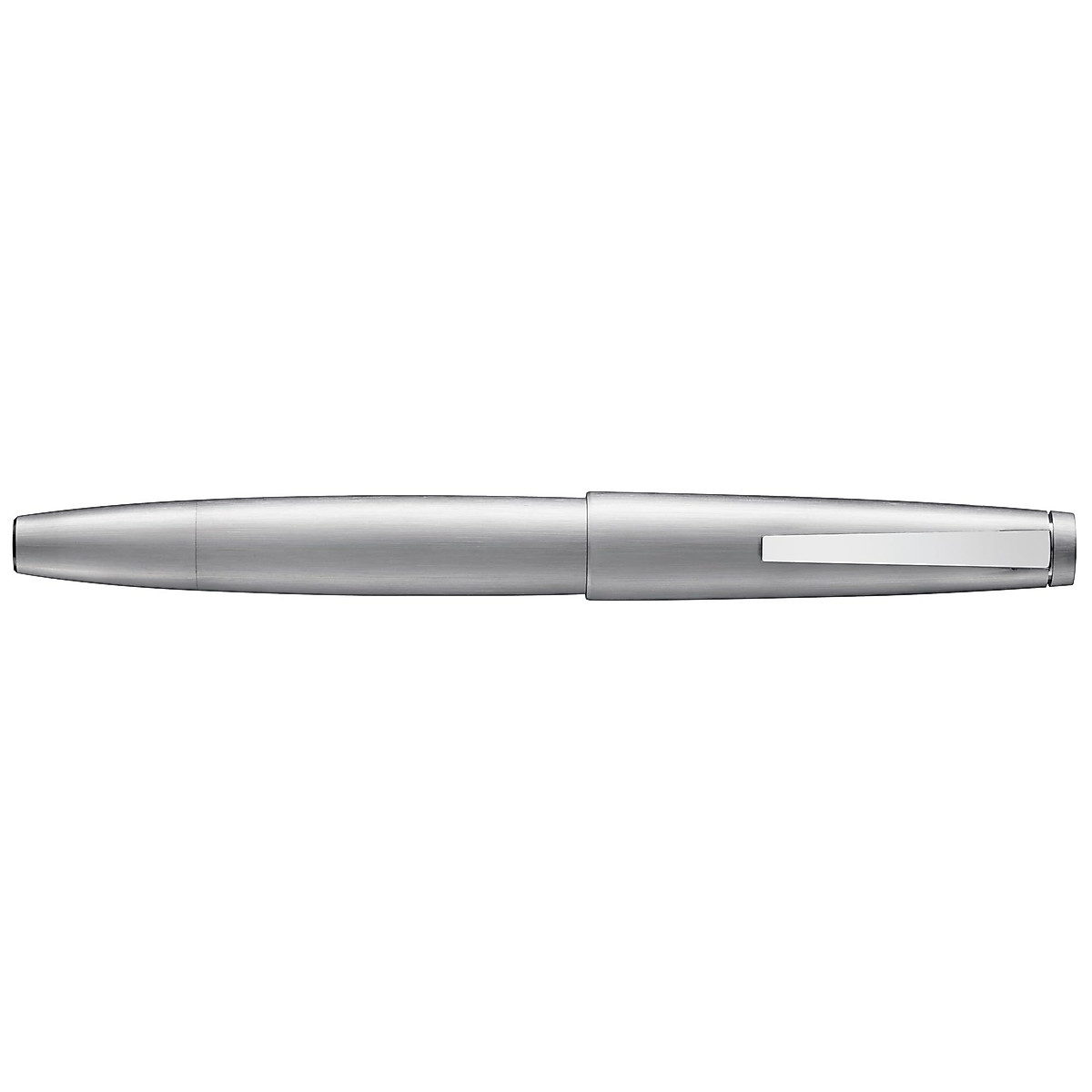Lamy 2000 silver - elegant fountain pen in a velvety matt polished stainless steel barrel - 14 ct. gold nib, partially platinum-plated - nib size F