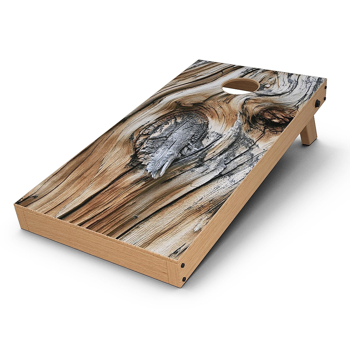 Design Skinz Wood Skin Set for Cornhole (Skin Only) - Raw Aged Knobby Wood