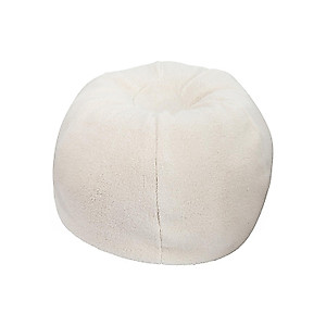 Flash Furniture Dillon Sherpa Bean Bag Chair, Classic Refillable Bean Bag Chair for Kids and Teens, Small, Natural