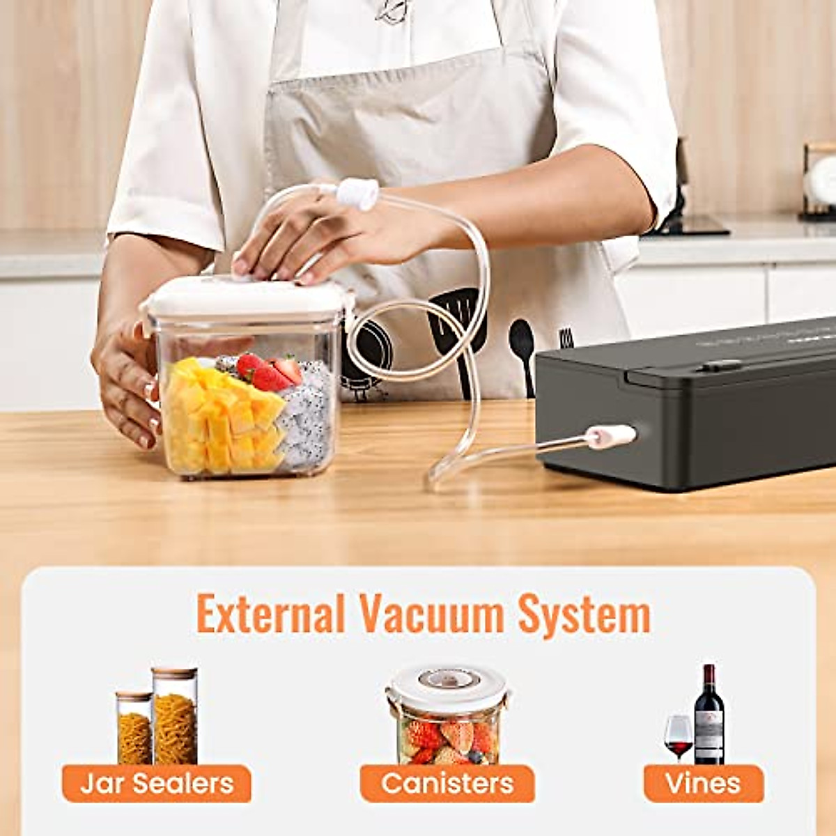 Automatic Vacuum Sealer Machine, ITRUSOU 95kPa Food Vacuum Sealer, Built-in Cutter 10 IN 1 Vacuum Air Sealing with 10PCS Free Bag