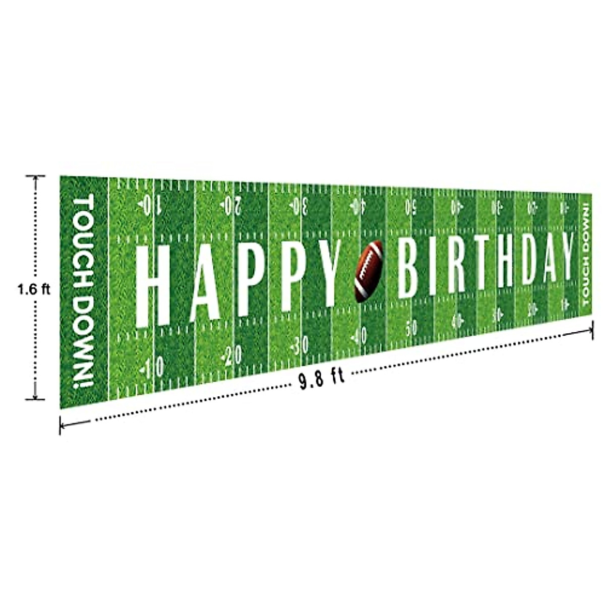 Large Football Happy Birthday Party Banner, Game Day Sports Party Decorations, Football Photo Backdrop Hanging Decorations(9.8 x 1.6 feet)
