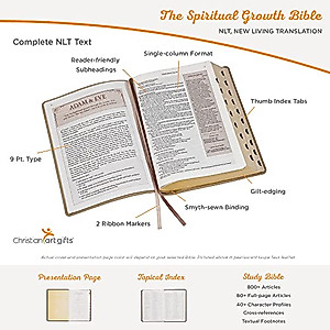 The Spiritual Growth Bible, Study Bible, NLT - New Living Translation Holy Bible, Hardcover, Teal (NLT Spiritual Growth Editions)