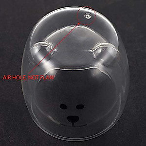 Cute Bear Tea Cup Duck Cat Coffee Mug Milk Double Wall Glass Chocolate Cappuccino Cup Gift for Women Men Office Christmas Birthday Valentine Gifts, 250 ML (Clear Bear, 1 Piece)