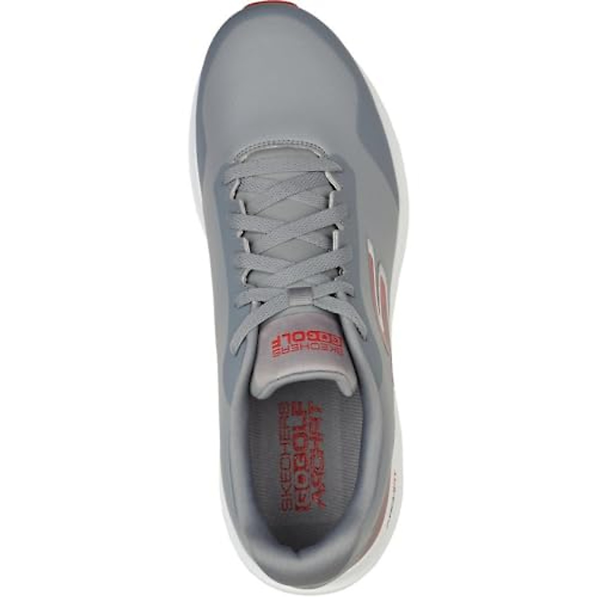 Skechers Men's Max 2 Arch Fit Waterproof Spikeless Golf Shoe Sneaker, Gray/Red, 9.5 Wide