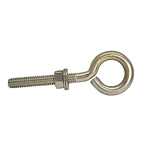 10 Pieces Fully Threaded 5/16 Inch x 2 Inch Stainless Steel Marine Turned Eye Bolt Nut and Washers