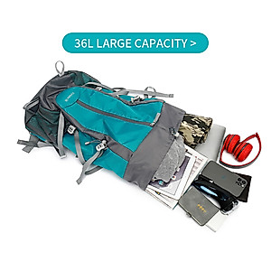 JEBATOXI 36L Waterproof Lightweight Hiking Backpack Daypack with Rain Cover for Backpacking Travel Climbing Camping Skiing