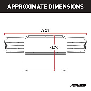 ARIES 9047 1-1/2-Inch Black Steel Grille Guard, No-Drill, Select Nissan Frontier, Pathfinder