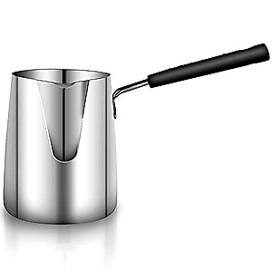 Perezy Steel Butter and Coffee Warmer,Turkish Coffee Pot, Butter Melting Pot and Milk Pot with Spout -(350ML)