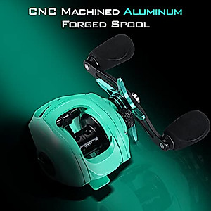 Sougayilang Baitcaster Combo, 2Pc Baitcasting Fishing Rod and Reel Combo, Twin-Tip M/MH Fishing Pole and Baitcasting Reel-Green-6.9ft-Right Handle