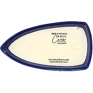 Beach Life- Triple Wick 10 oz 100% Soy Wax Candle Scent: Fresh Linen with Silver Detail Accents.