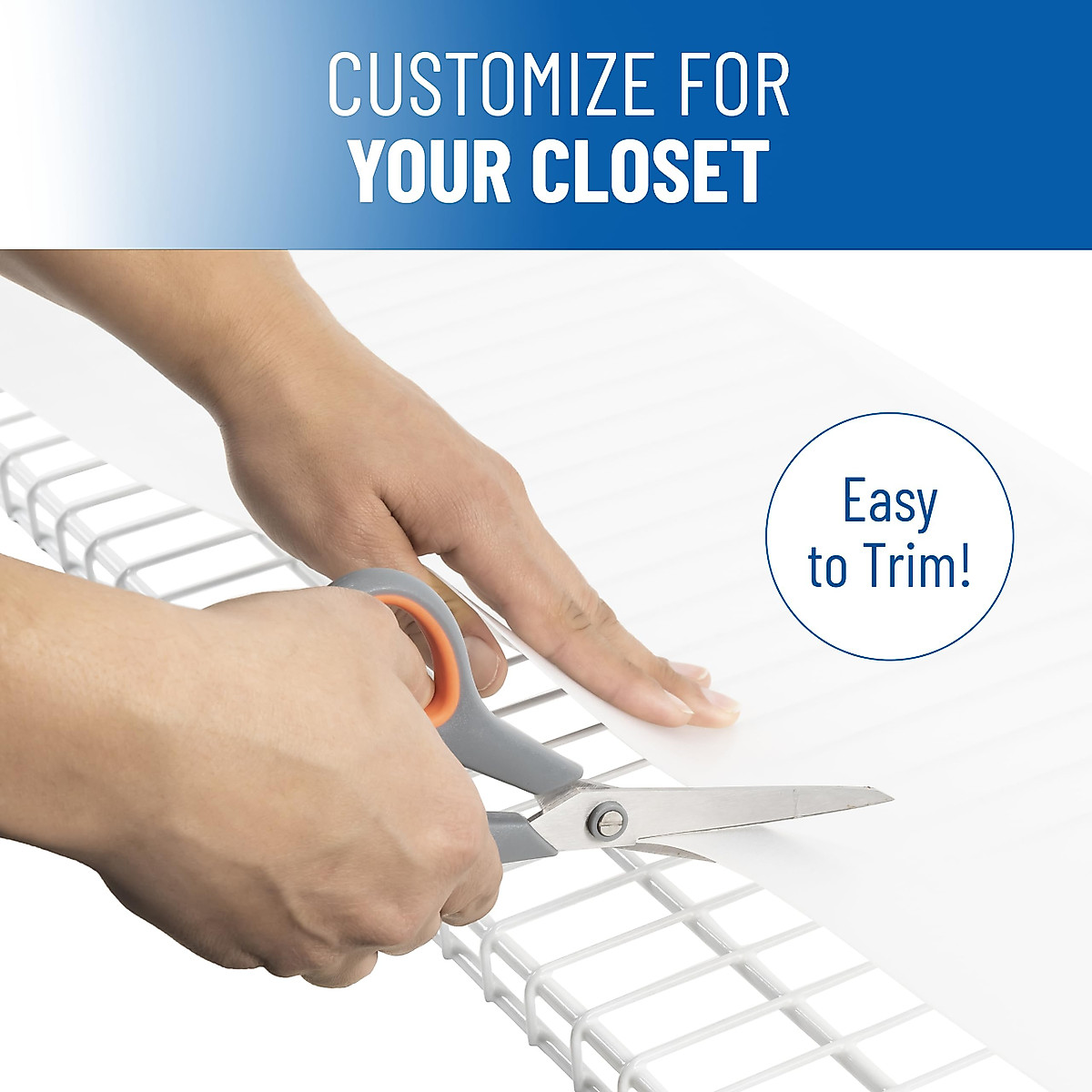 Closet Shelf Liner, Wire Shelf Liners for Closets and Pantry (Set of 4) 12 x 48 inch - Plastic Closet Liners - Made in USA