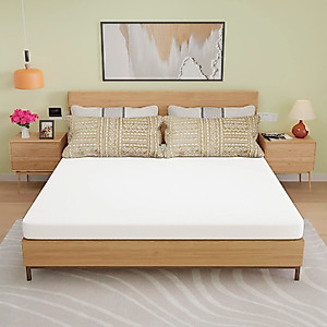 PayLessHere 5 Inch Memory Foam Mattress/Cooling Gel Bamboo Charcoal Infused Mattress/Medium Firm Mattresses/CertiPUR-US Certified/Bed-in-a-Box/Pressure Relieving King Size,White