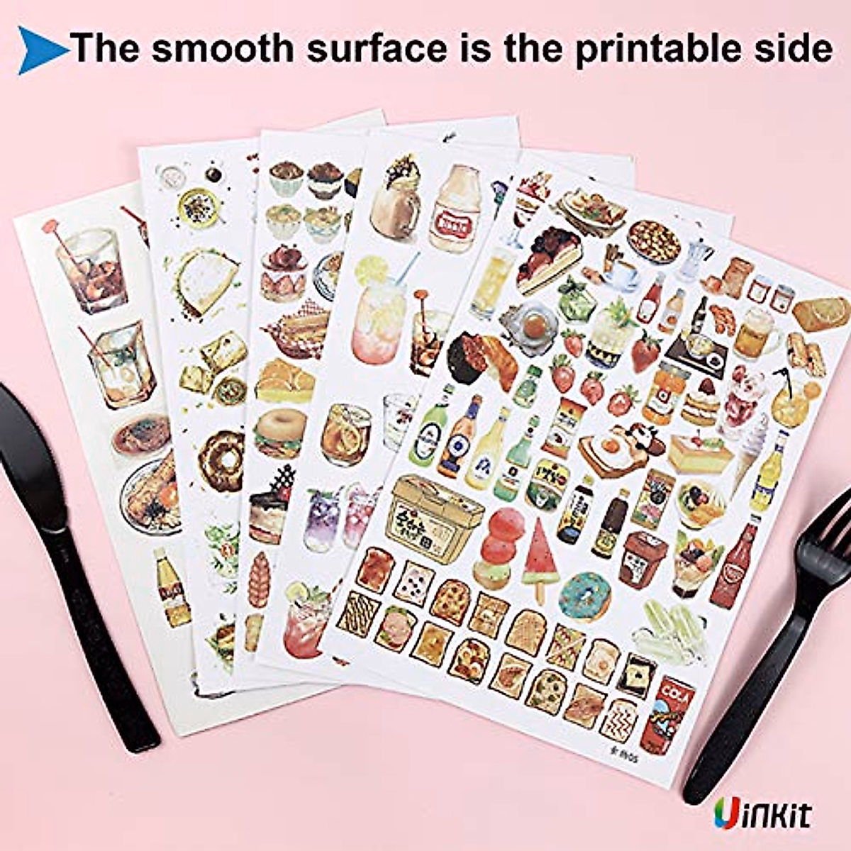 Uinkit Glossy Sticker Paper for Inkjet Printer Printable Vinyl White Cricut Waterproof Permanent Adhesive Waterproof Car Bumper Sticker 8.5x11 inches Letter Size 20 Sheets label