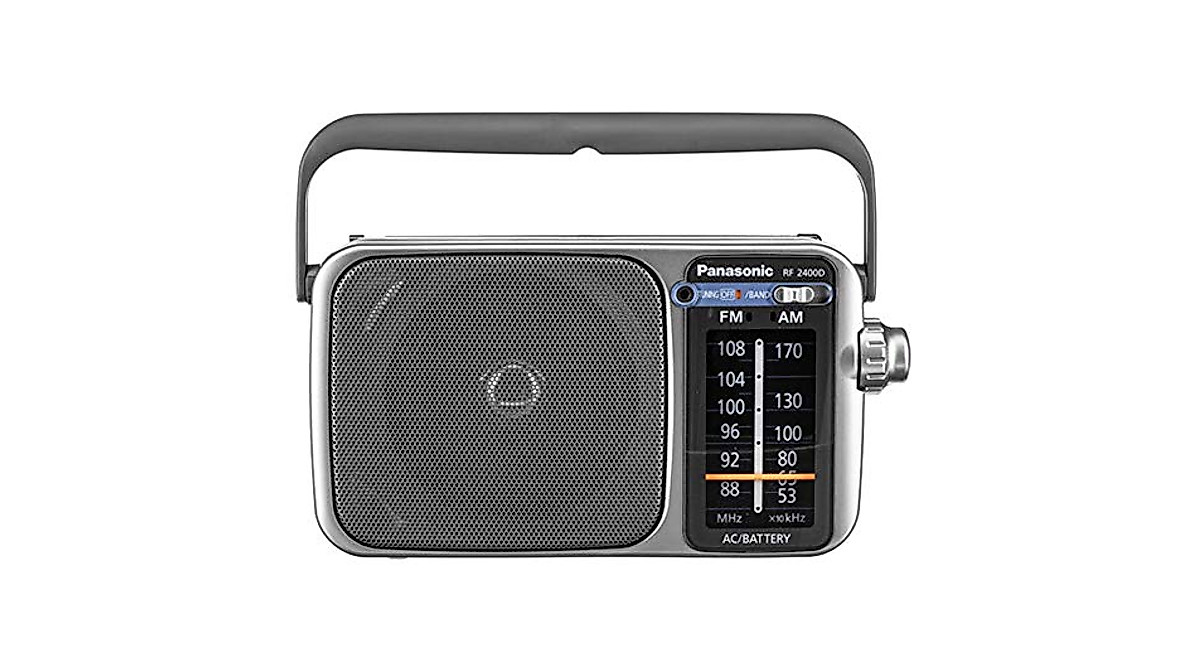 Panasonic RF-2400D AM/FM Radio - Sleek Silver/Grey Design