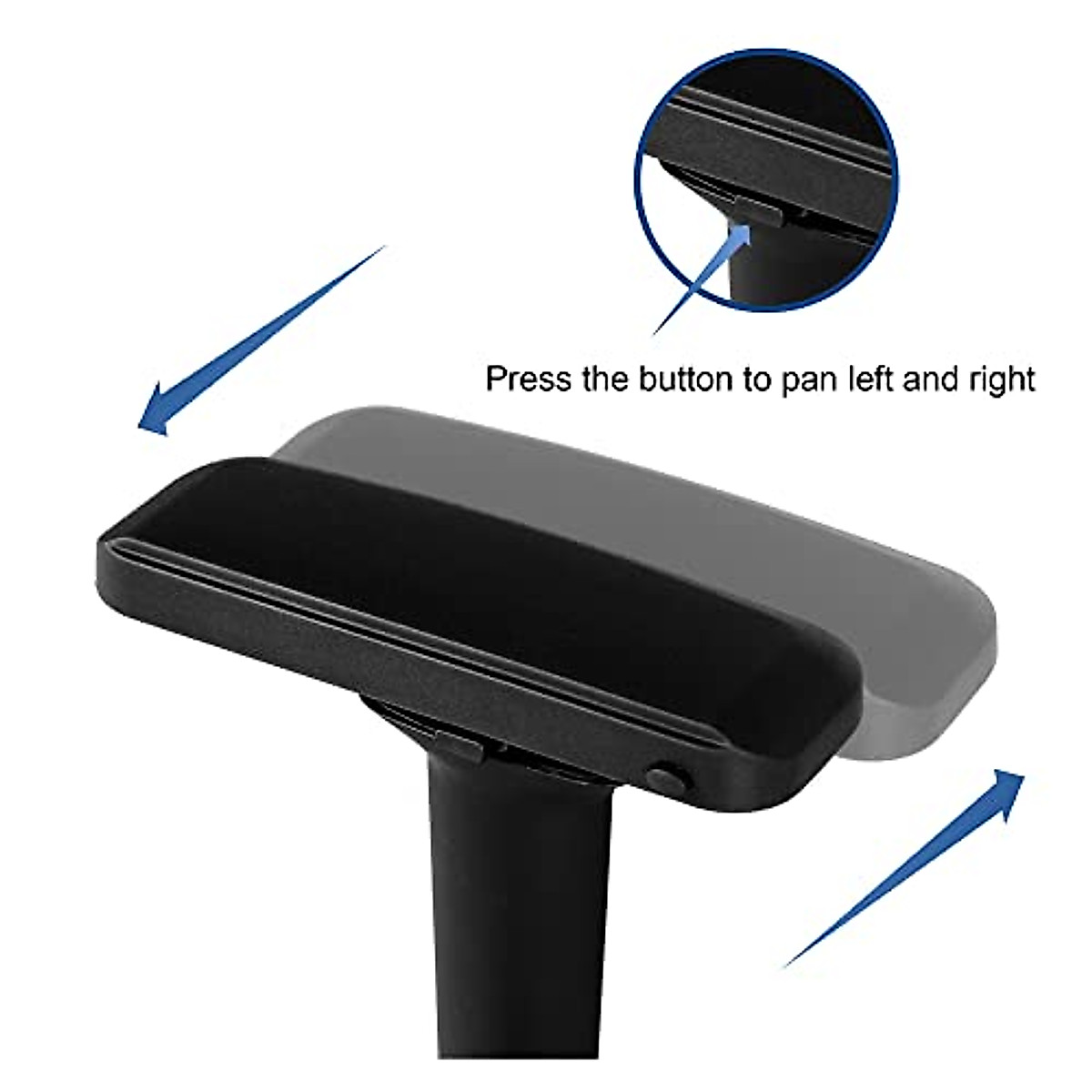 Frassie Height Adjustable Chair Armrest Pair, Gaming Boss Chair Arms Set Replacement,Black (4D)