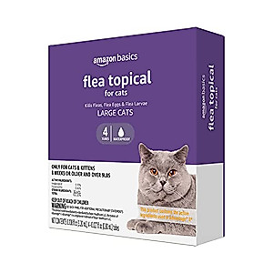 Amazon Basics Flea Topical for Large Cats (over 9 pounds), 4 Count (Previously Solimo)