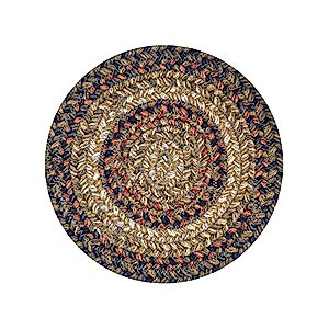 Russett Premium Jute Braided Trivet by Homespice 8" (Set of 6) Round Beige, Red, Black Reversible, Natural Jute Yarn Rustic, Country, Primitive, Farmhouse Style - 30 Day Risk Free Purchase