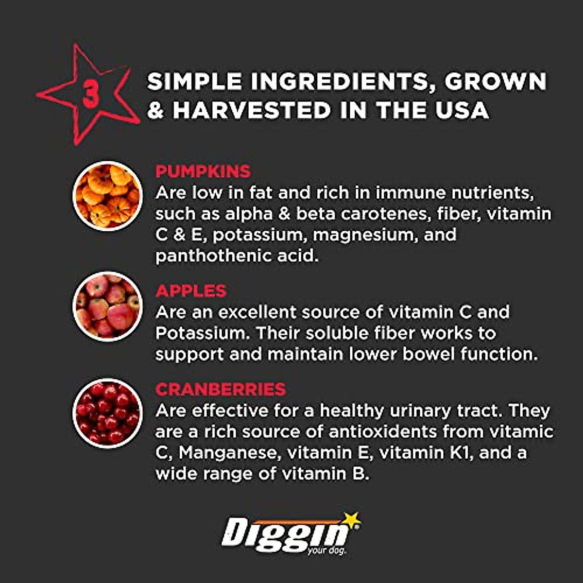 Diggin’ Your Dog Firm Up Pumpkin for Dogs & Cats with Cranberry, 100% Made in USA, Pumpkin Powder for Dogs, Digestive Support, Apple Pectin, Fiber, Healthy Stool, 4 oz