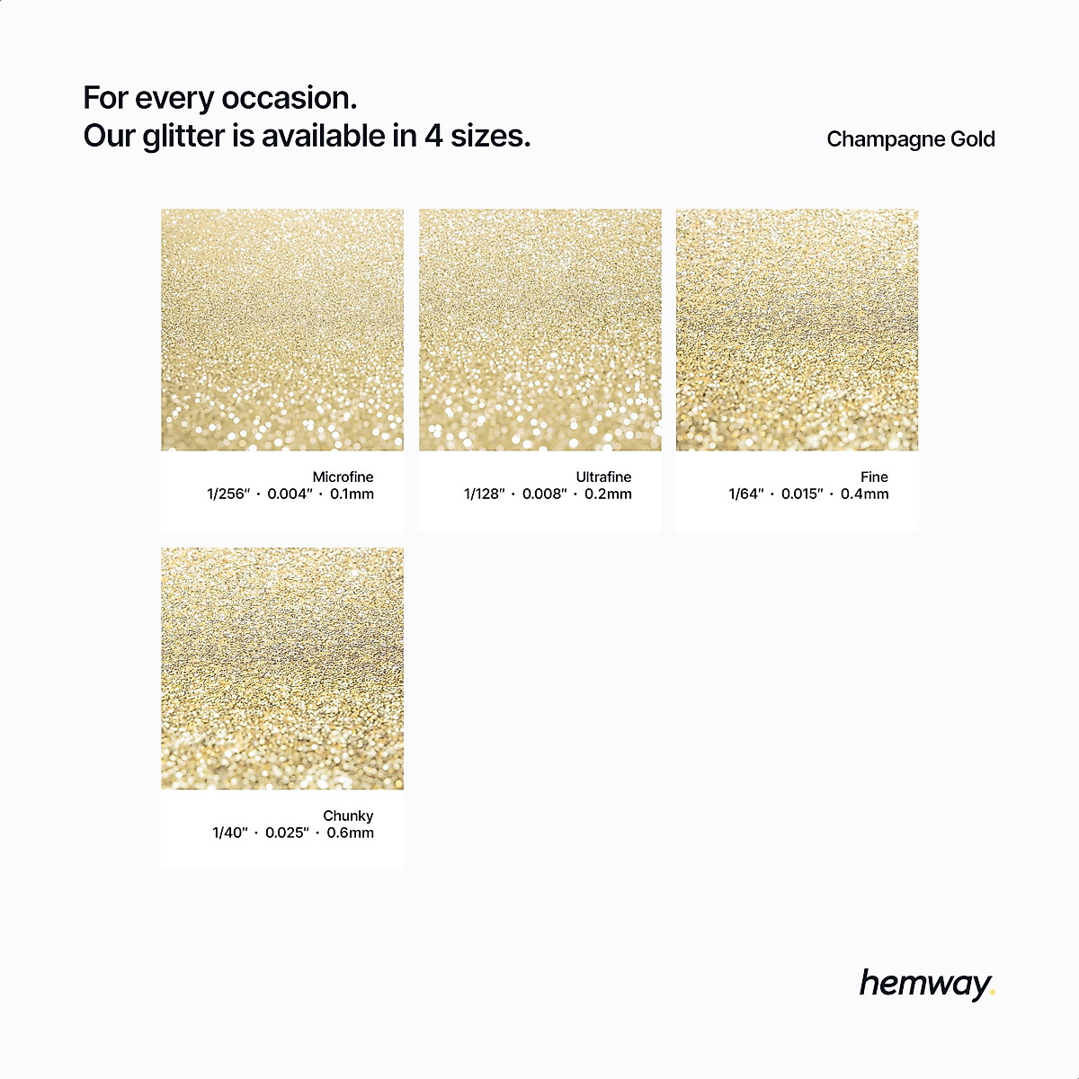 Hemway Glitter Grout Additive add Sparkle to Mosaic Tiles, Bathrooms, Wet Rooms, Kitchens, Tiled Based Rooms and Cement Based Grouts 100g / 3.5oz - Champagne Gold