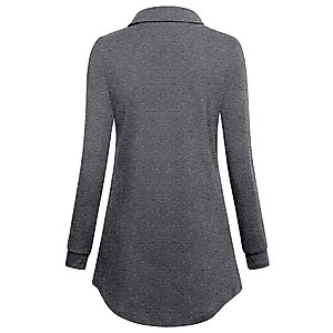 Gaharu Women Tops to Hide Belly Fat Pullover Sweatshirts Christmas Tunics Long Sleeve Swing Shirts Office Winter Clothes Dress Sweater Multi-grey,XXL