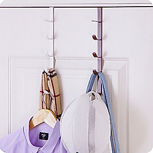 canjoyn 5 Layers Over The Door Hook Organizer Rack Hanger Backpack Handbag Door Hook, Pack of 4 (White)