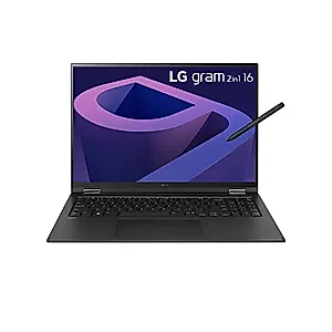 LG Gram 16 inch 2-in-1 Ultralight Laptop (2023 New) | 12-Core Intel i7-1260P Processor | 2560x1600 IPS Touchscreen | Backlit Key | Fingerprint | WiFi6E | 16GB RAM 1TB SSD | Stylus Pen | Win11 Pro