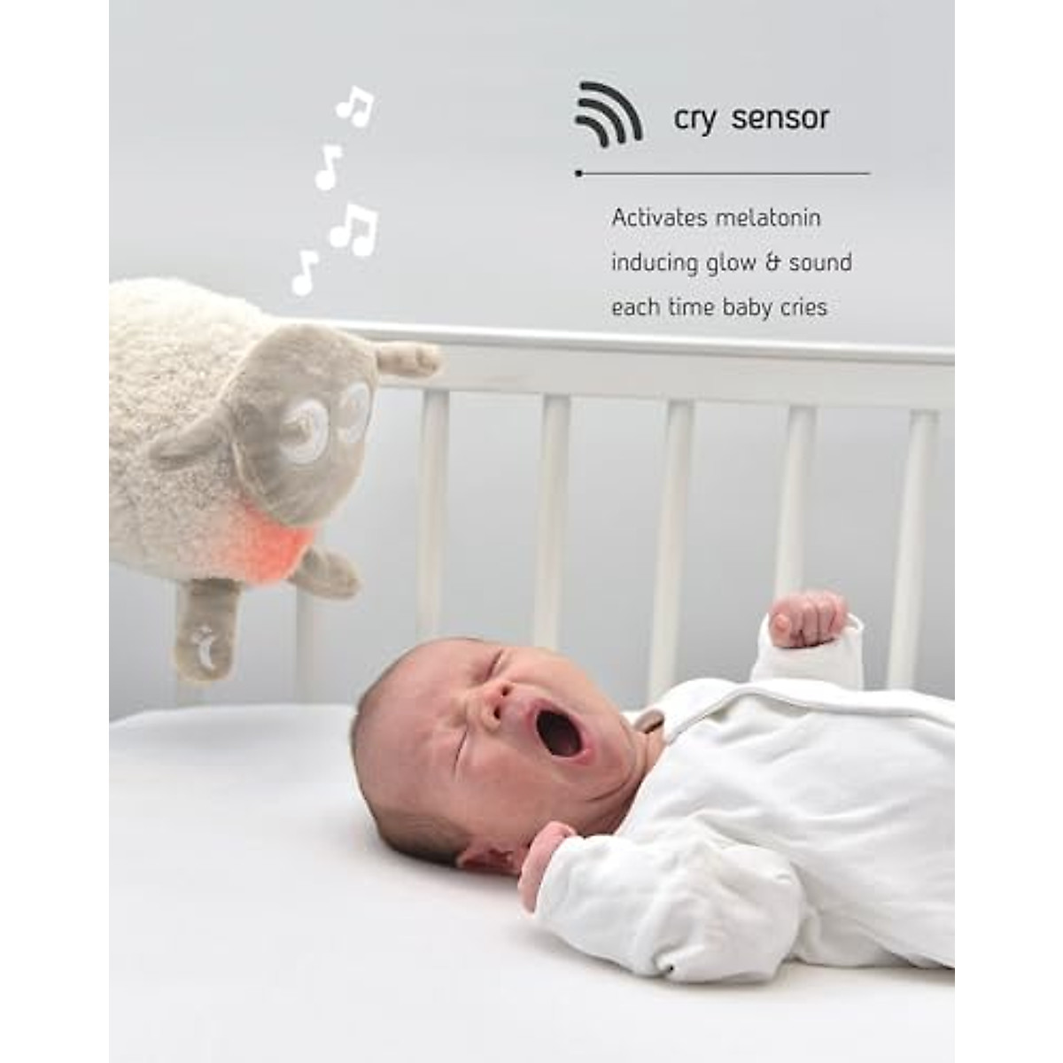 Sweet Dreamers, Ewan Deluxe with Shush, Beige | Baby & Toddler White Noise Sound Machine | Cry Activated Sensor & Nightlight | 5 Soothing Pink Noise Sounds | Auto-Off Timer | Lightweight & Portable