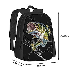 Bass-Fishing-Backpack, Laptop Backpacks Bookbags Travel Daypack School Bags For Teens Boys Girls Veswiya
