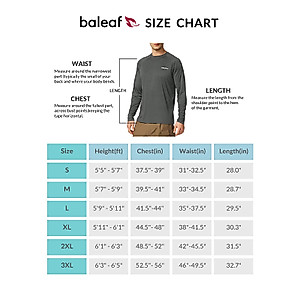 BALEAF Men's Sun Protection Shirts UV SPF T-Shirts UPF 50+ Long Sleeve Rash Guard Lightweight Hiking Summer Deep Gray Size XL