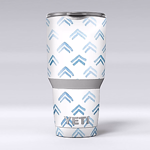 Design Skinz The Blue Upwards Arrow Pattern - Skin Decal Vinyl Wrap Kit Compatible with The Yeti Rambler Cooler Tumbler Cups
