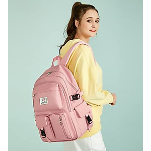 Kawaii Laptop Backpack Preppy 15.6 Inch JK Plaid Check Cute School Travel Book Bag Computer Daypack Nurse Teacher (Black)