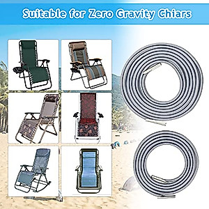 Replacement Cord for Zero Gravity Chair 4 Cord，Universal Replacement Bungee Cord Laces for Antigravity Chair, Lounge Recliners, Patio Lawn Chair, Elastic Chair Repair Kit, Grey