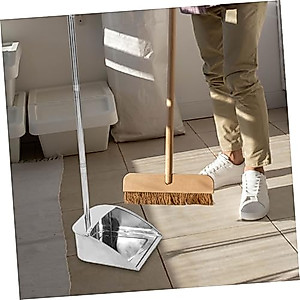 MERRYHAPY Stainless Steel Trash Shovel Standing Dustpan Garbage Dust Pans Longs Handle Dustpan Long Handle Dust Pan Litter Sweeping Broom Dustpan Industrial Dust Pan Rubbish Dustpan Silver