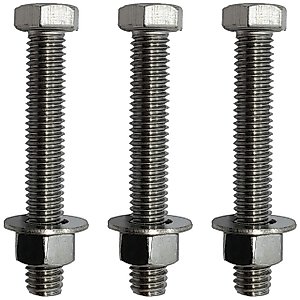 3/8" -16 x 2.5. 304-STAINLESS Steel Bolts, Nuts & WASHERS - 18-8 HEX Head Bolt - 304 Grade. General Purpose (10) Bolts + (10) Nuts + (10) Washers