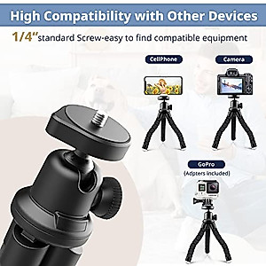 Eicaus Portable and Flexible Phone Tripod Stand for Cellphones, Compact Mini Tripod with Remote for Video Recording, Vlogging and Travel Photography(Black)