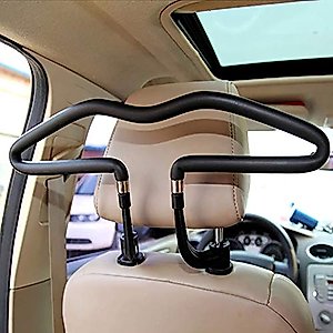 Jiecikou Car Seat Coat Rack Hanger Back Seat Headrest Car Suit Hanger for Coat Suit Jacket Car Accessories Black