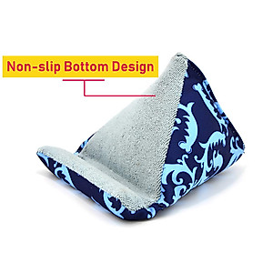 Fabric Phone Stands, Phone Pillow Holder for iPhone X iPhone 13, Handmade Phone Bean Bag Cushion for Desk (Blue)