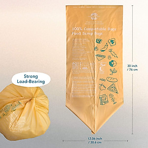Moonygreen Compostable Trash Bags 13 Gallon, Tall Kitchen Heavey Duty Food Waste Bags, Extra Thick, Certified US BPI ASTM D6400, 49.2 Liter, 50 Count