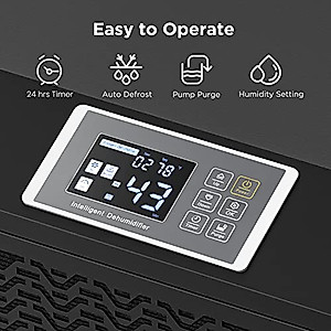 Moiswell 170 Pints Commercial Dehumidifier with Pump and Drain Hose for Basements and Large Spaces up to 7,500 Sq Ft, 5 Years Warranty