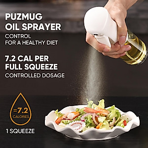 PUZMUG Oil Sprayer for Cooking - 200ml Glass Olive Oil Sprayer - Continuous Oil Spray Bottle with Portion Control - Olive Oil Dispenser Bottle - Oil Dispenser Bottle For Kitchen, Air Fryer, Salad, Bbq