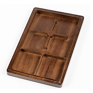 Poludie 2in1 Wooden Dragon-Themed DND Dice Box and Tray, Dice Holder Case with Felt Lined Magnetic Lid for D&D Tabletop Game - Acacia (Bat Dragon Carving-New)