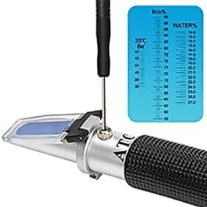 Honey Refractometer with ATC - Measures Honey Moisture, Brix, and Baume, 58-90% Brix Scale Range